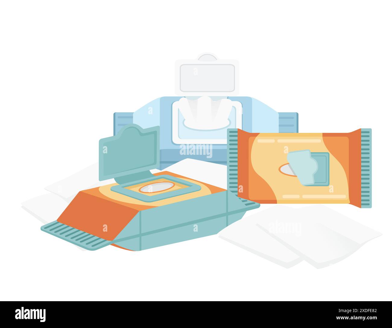 Wet cleaning wipes in plastic package with plastic cap vector ...