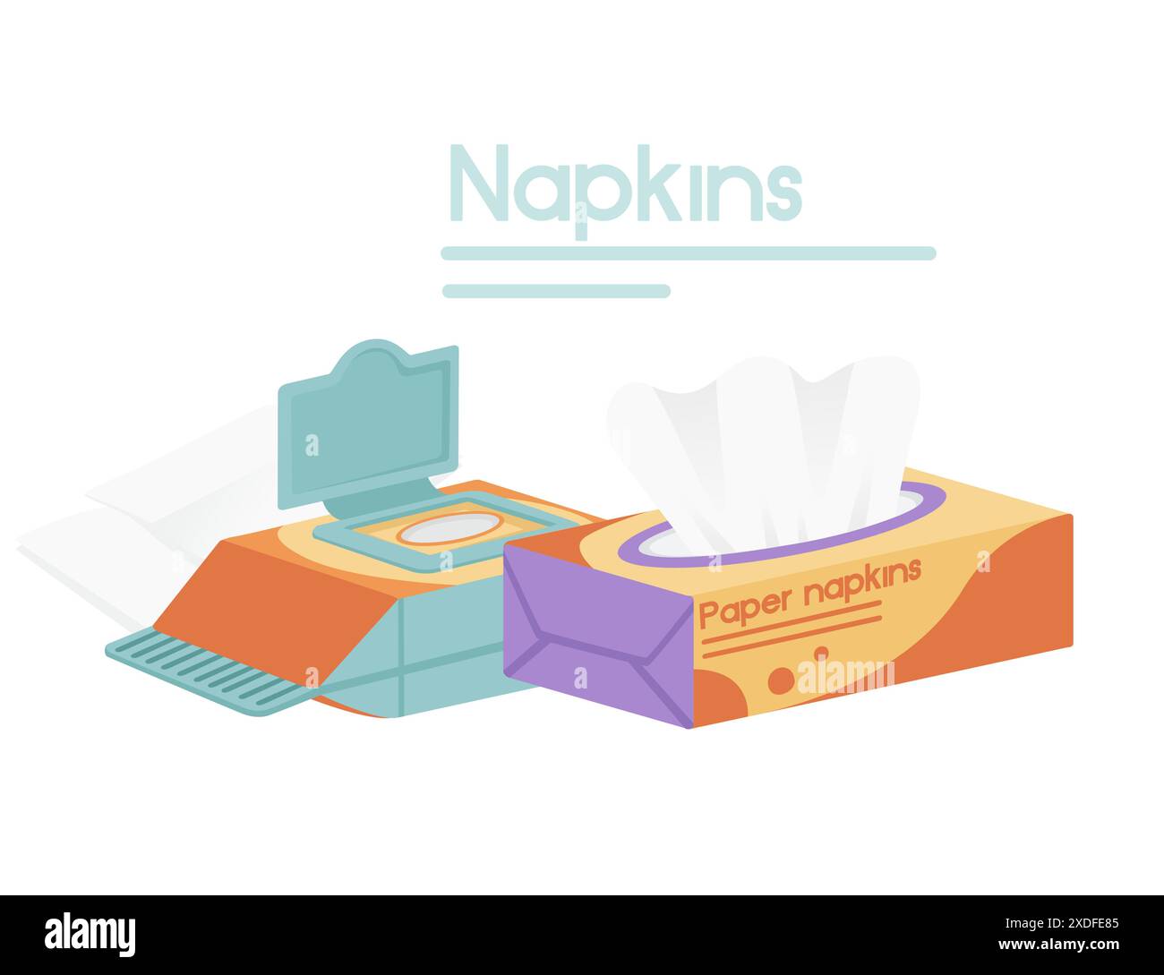Box of white paper tissue wet and dry or disposable napkin vector ...