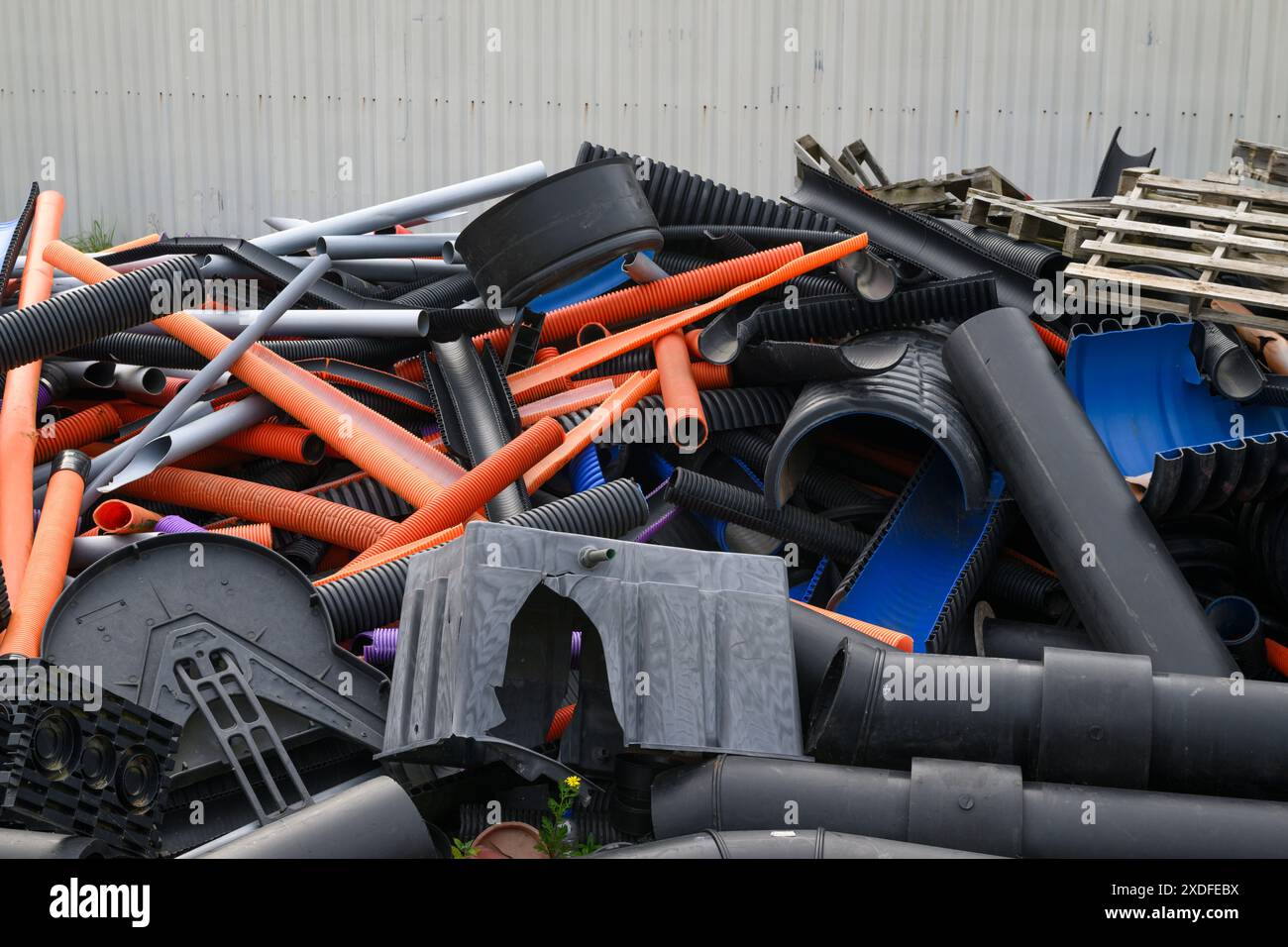 A pile of scrap plastic at a recycling depot, Alma Street ...