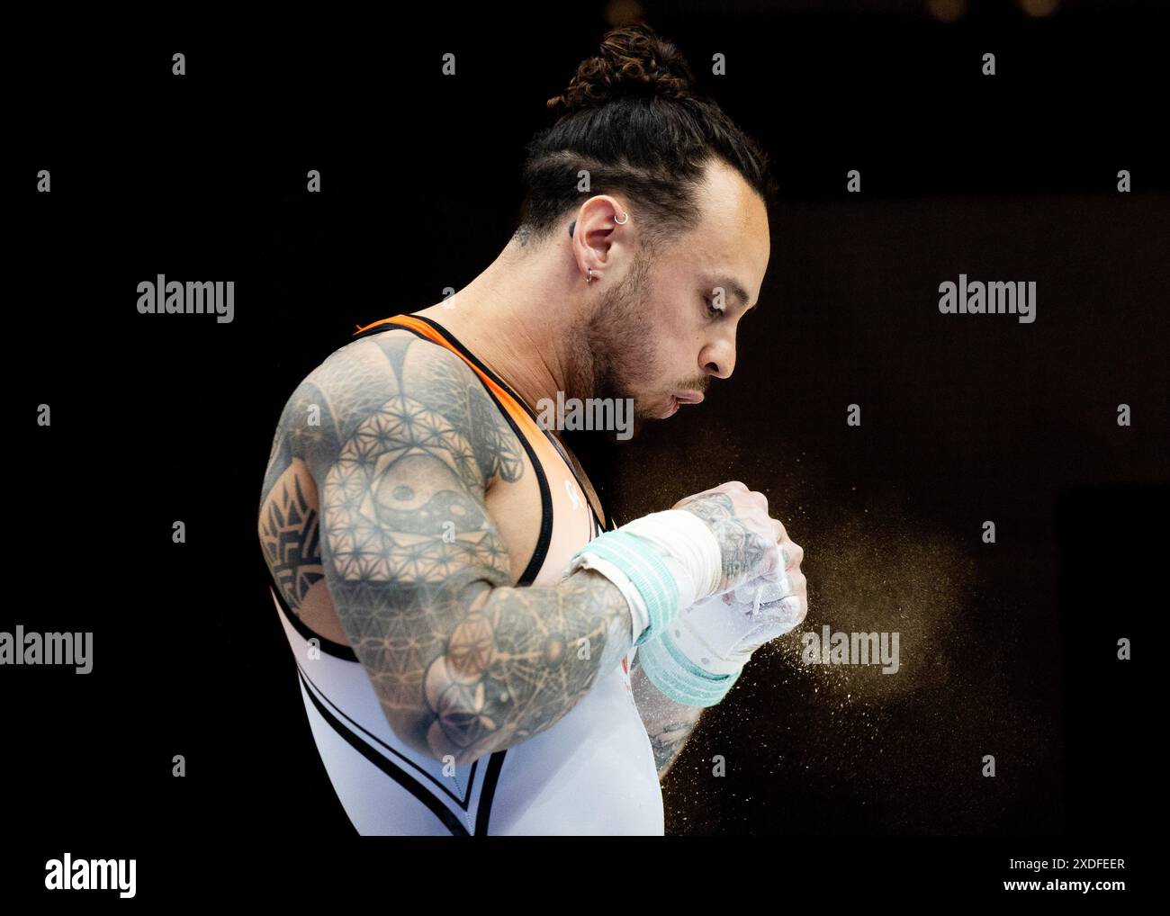 ROTTERDAM - Bart Deurloo during the Olympic qualifying competition at the National Gymnastics ...