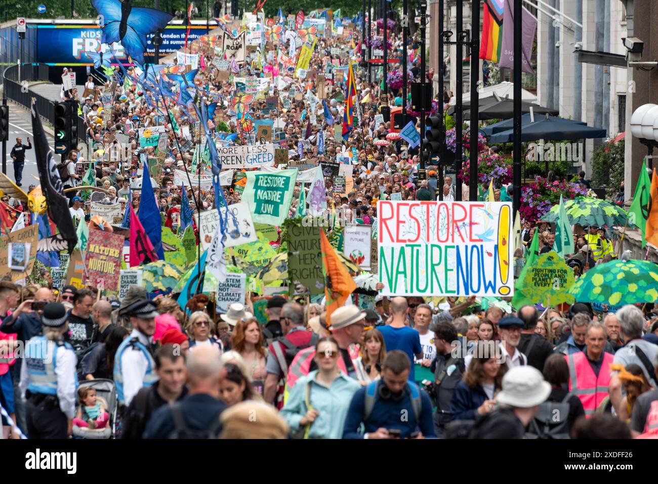 London, UK. 22 June 2024. Over 300 environmental groups, NGOs march at ...