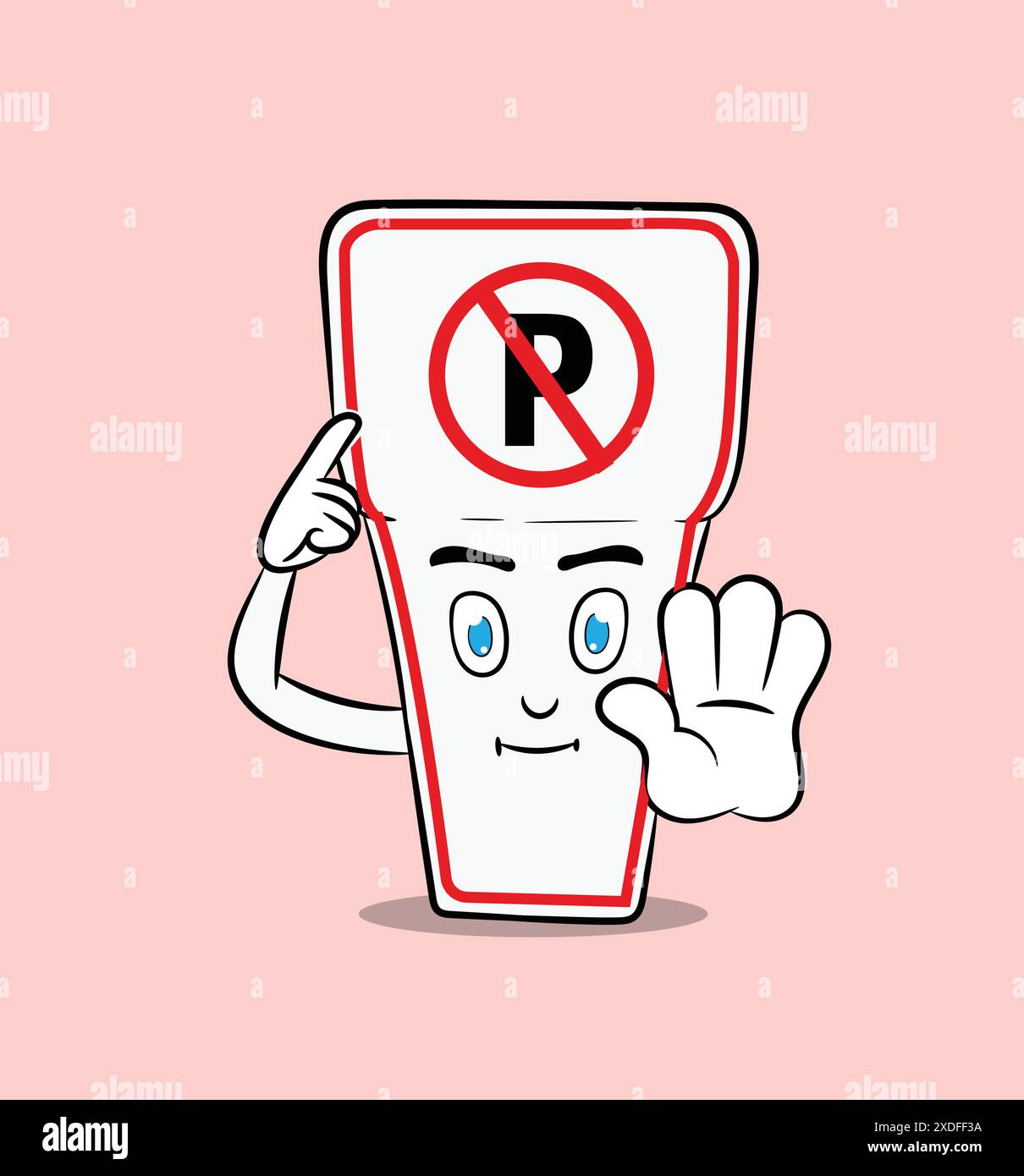 No Parking Sign Mascot Cartoon Character Stock Vector Image & Art - Alamy