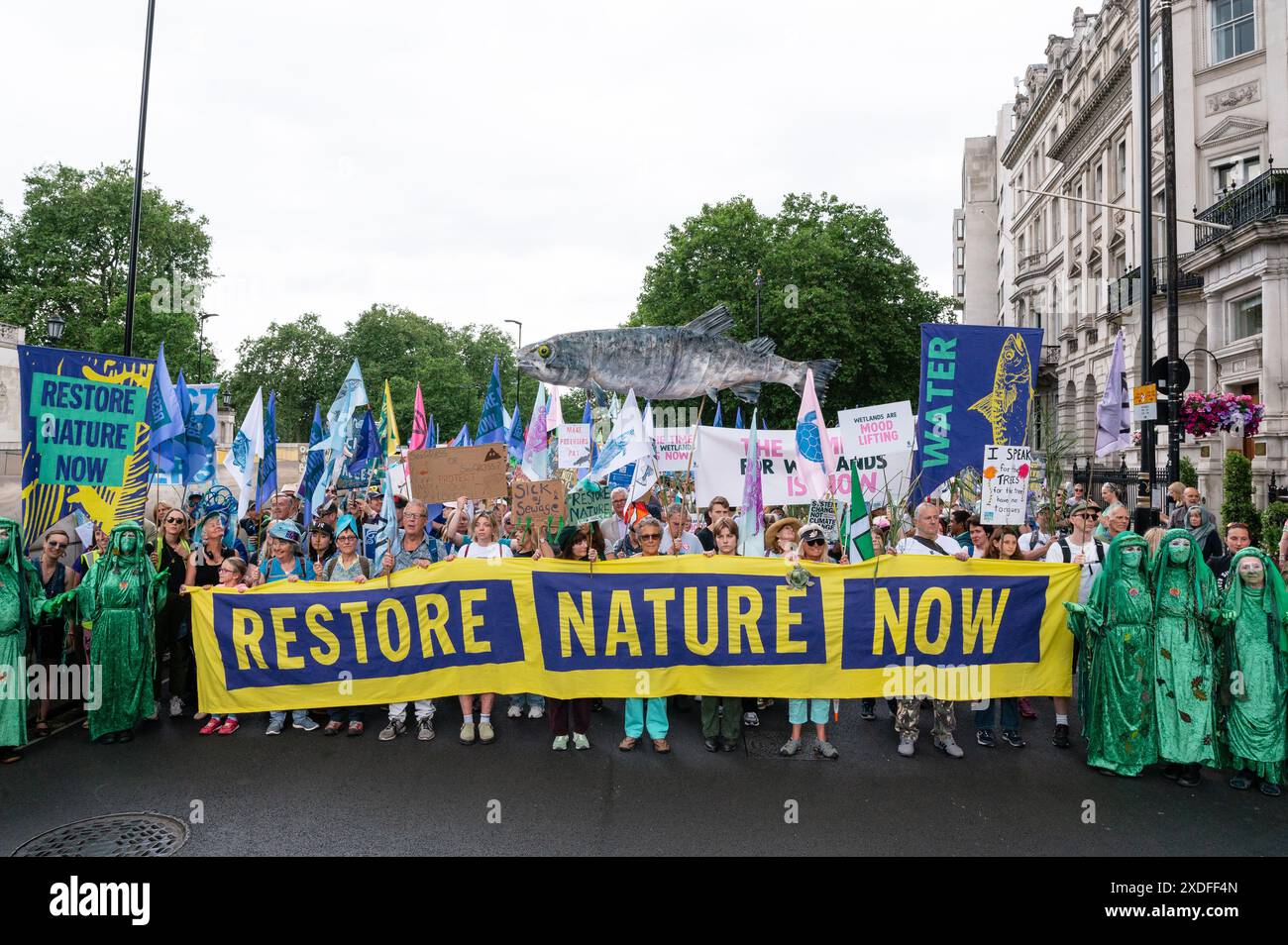 London, UK. 22 June 2024. Over 300 environmental groups, NGOs march at ...