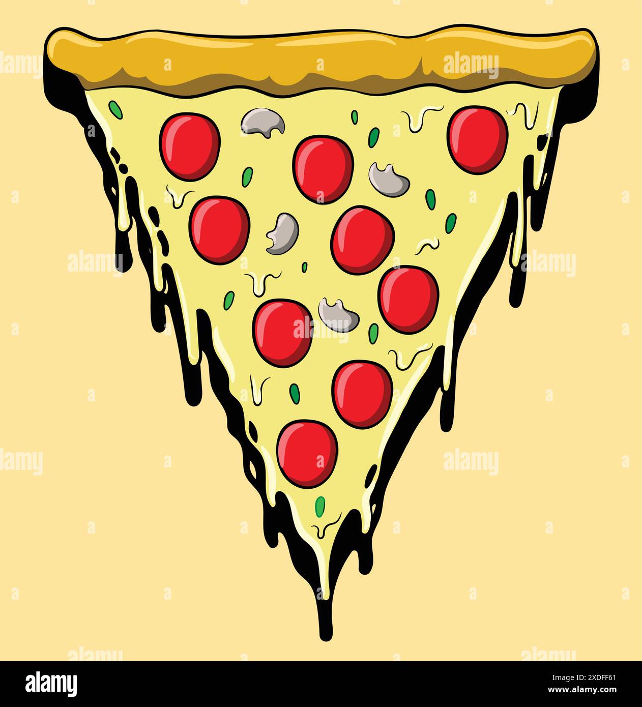 Pizza Fast Food Cartoon Character Stock Vector Image & Art - Alamy