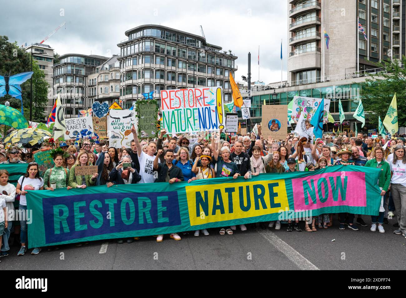 London, UK. 22 June 2024. Over 300 environmental groups, NGOs march at ...