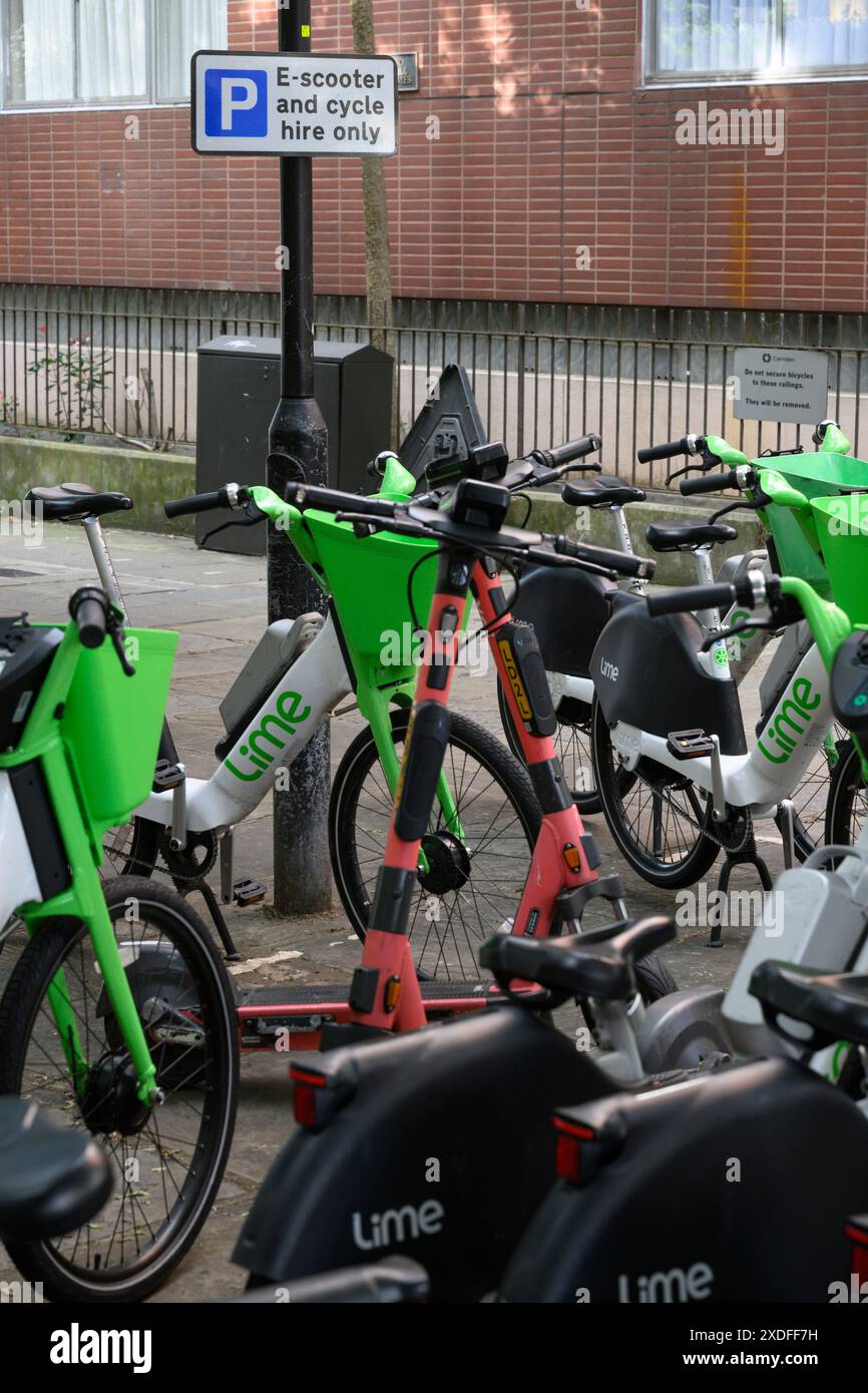 An official Camden Council parking area for rental e-scooters and e ...