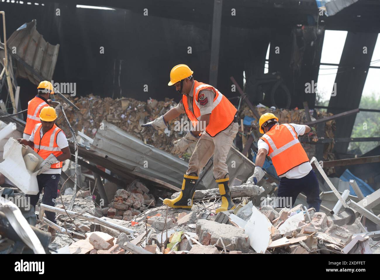 GURUGRAM, INDIA - JUNE 22: Members of Haryana State Disaster Response ...