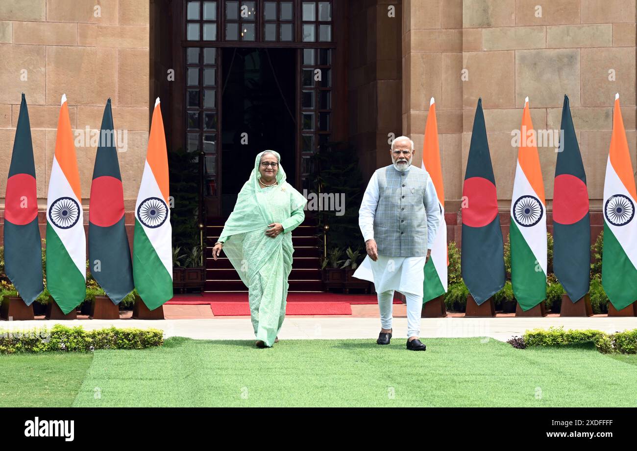 NEW DELHI, INDIA - JUNE 22: Prime Minister Narendra Modi, with his ...