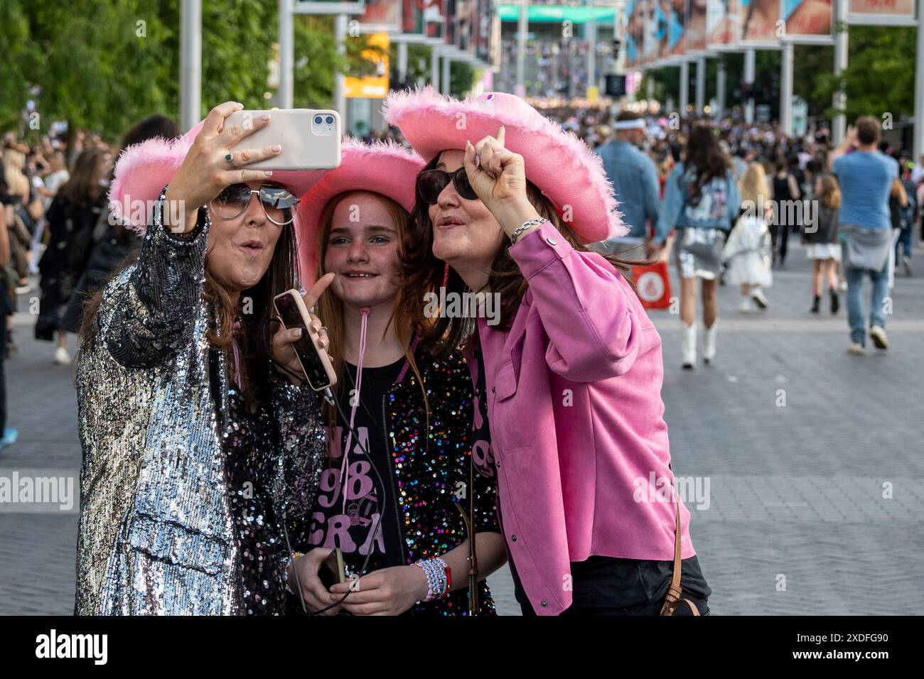 London, UK. 22 June 2024. Taylor Swift fans ('Swifties') outside ...