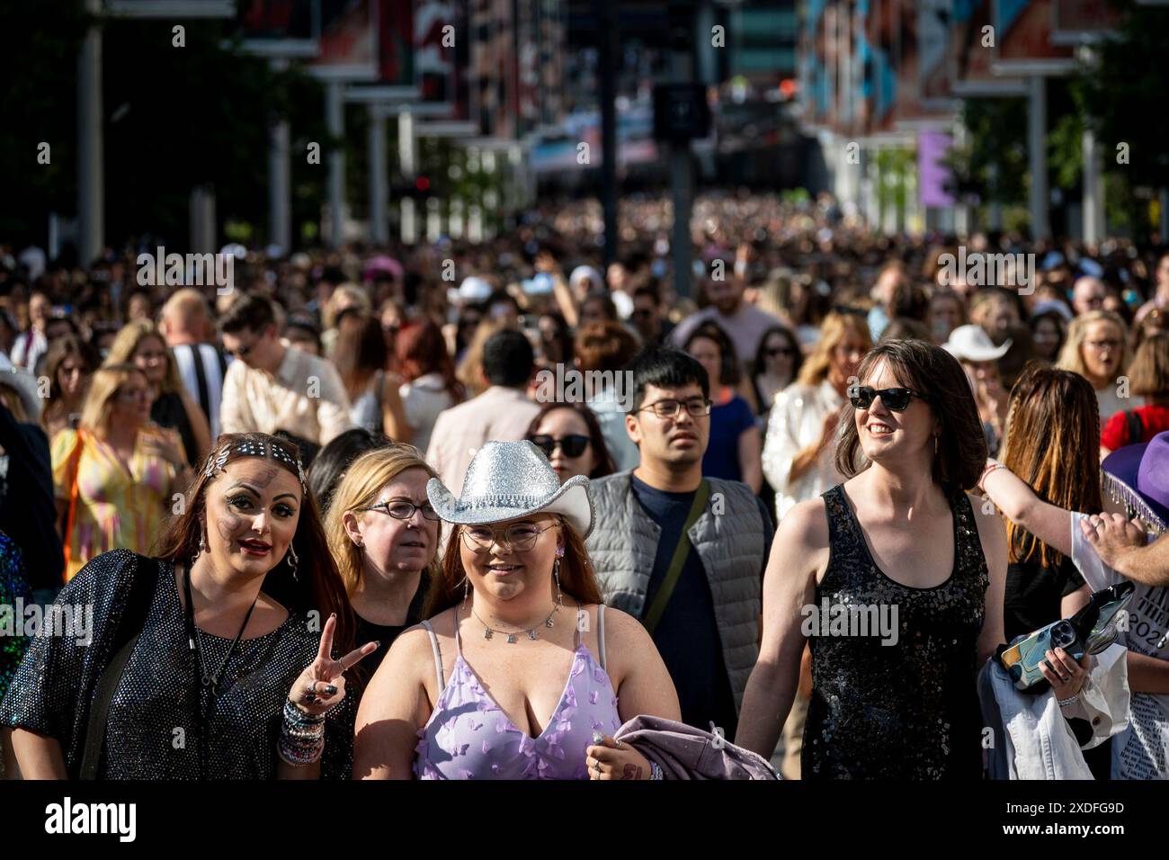 London, UK. 22 June 2024. Taylor Swift fans ('Swifties') outside ...