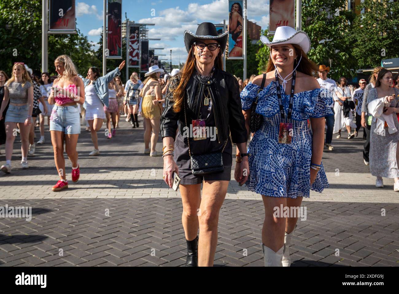 London, UK. 22 June 2024. Taylor Swift fans ('Swifties') outside ...