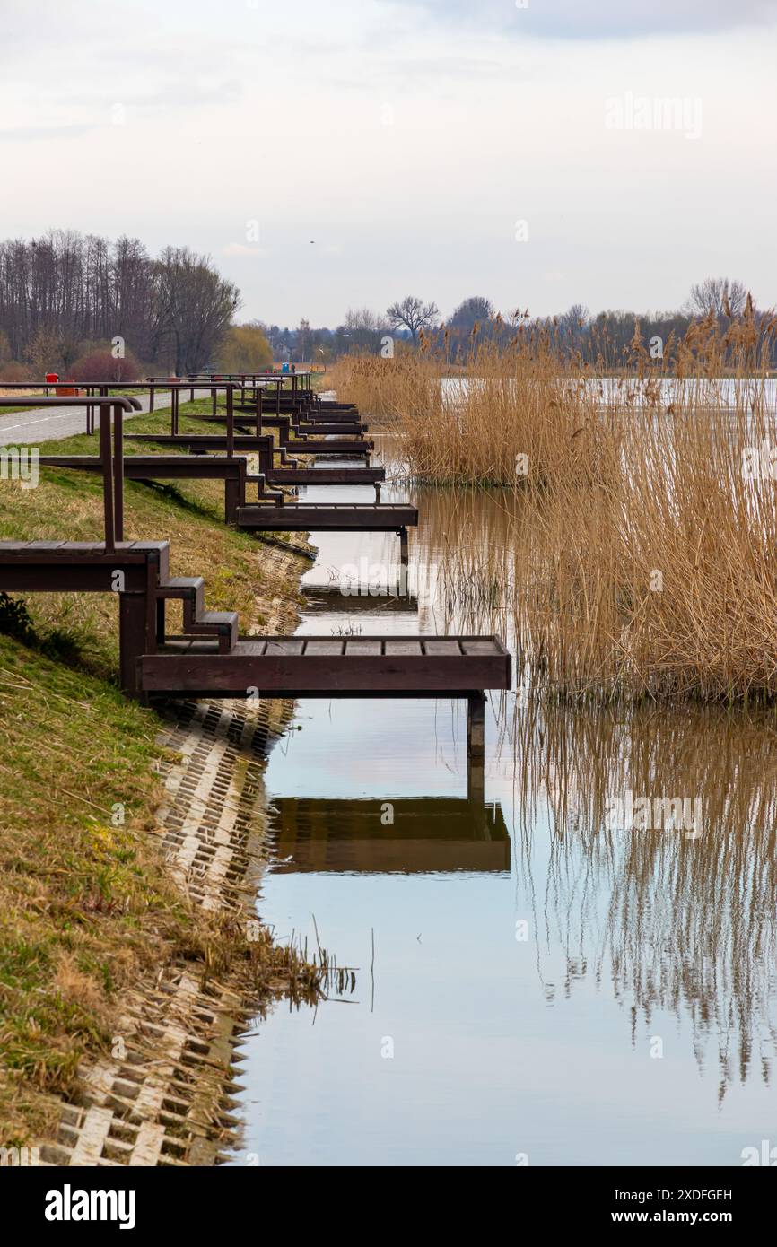 Landscape in the countryside by the lake. A quiet place to relax by the ...