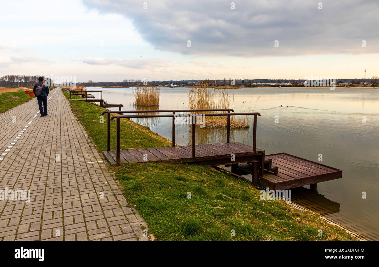 Landscape in the countryside by the lake. A quiet place to relax by the ...