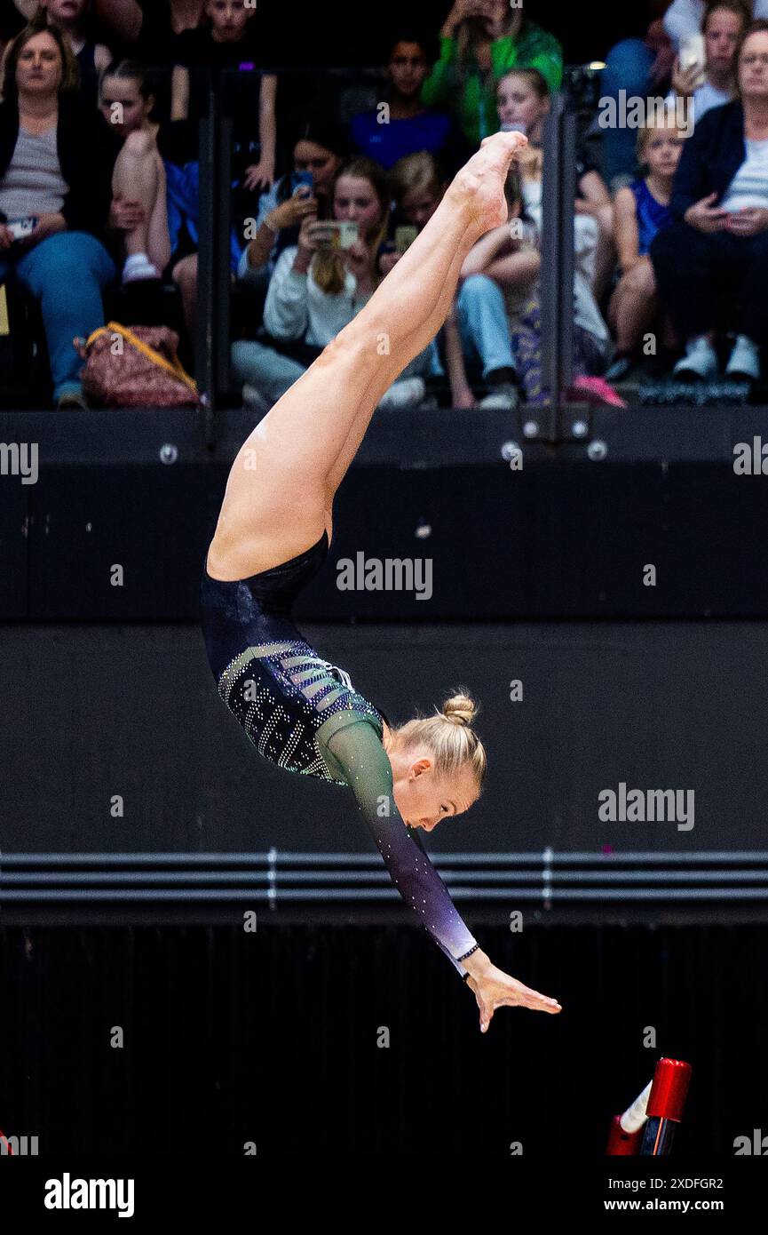 ROTTERDAM - Lieke Wevers on bars during the Olympic qualifying ...