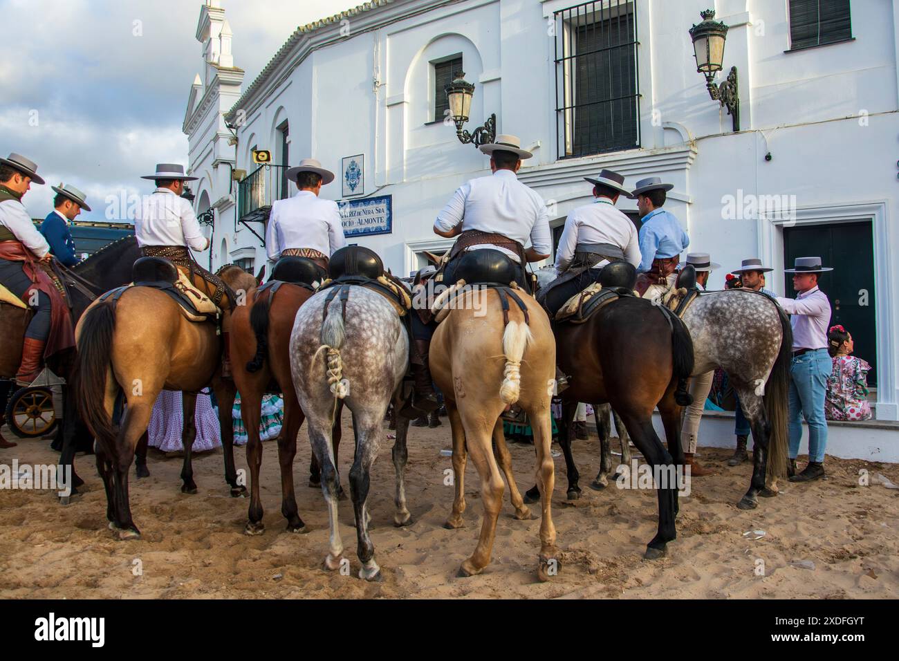 Group of horsemen dressed in traditional cowboy costume during the ...