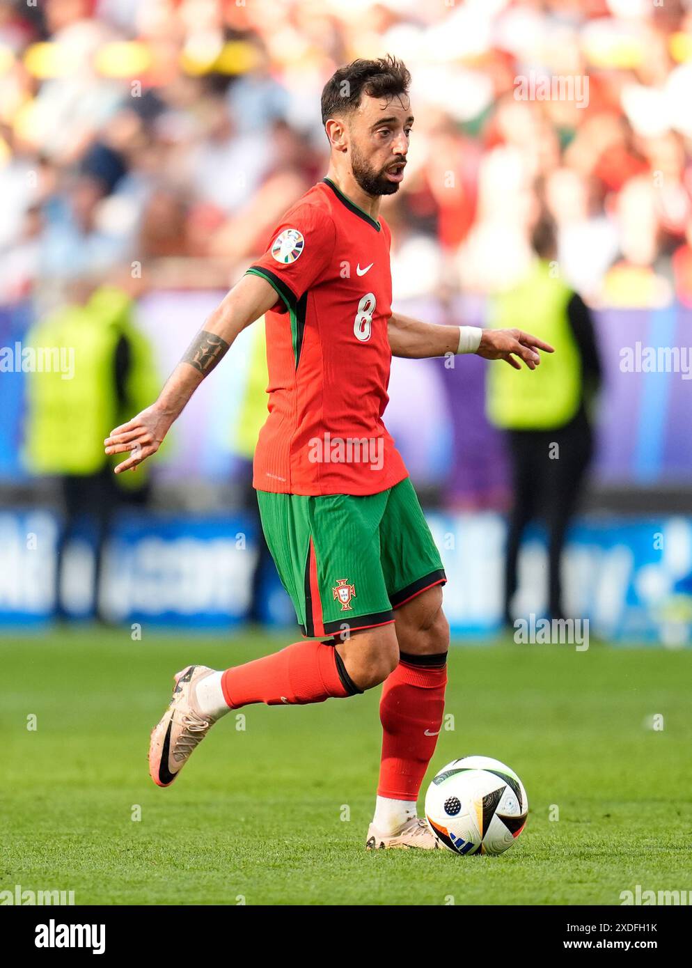 Portugal's Bruno Fernandes in action during the UEFA Euro 2024 Group F ...