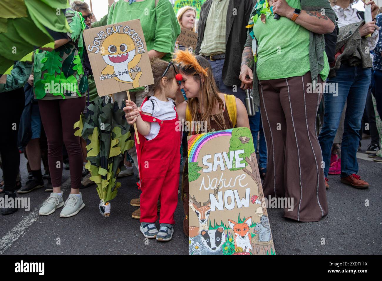 London, UK. 22nd June, 2024. Different Environmental groups come ...