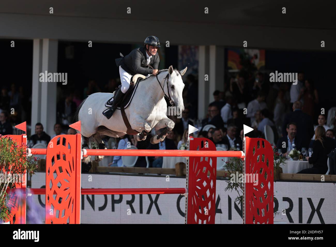 Gregory Cottard of France with Cocaine du Val during the Longines ...