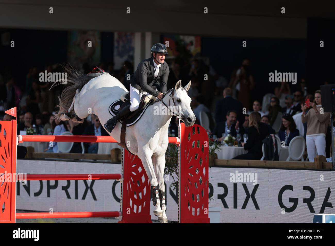 Gregory Cottard of France with Cocaine du Val during the Longines ...