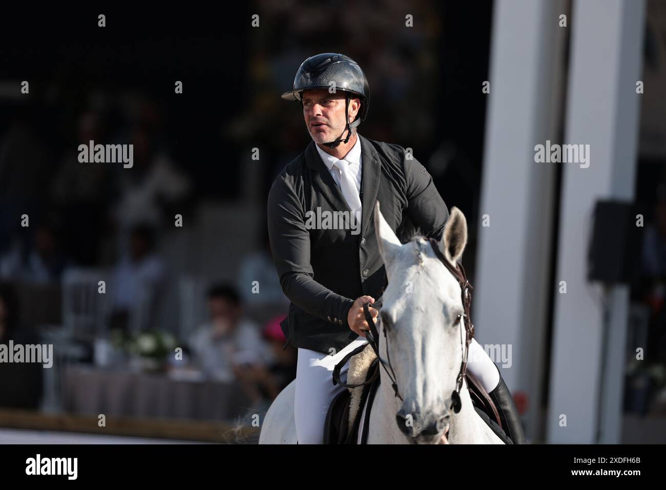 Gregory Cottard of France with Cocaine du Val during the Longines ...