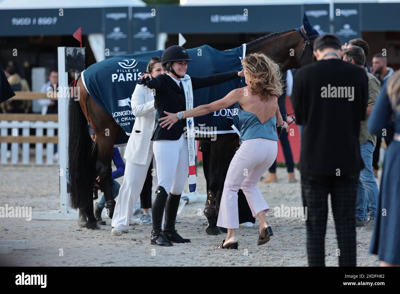 Jeanne Sadran of France after winning the Longines Global Champions ...