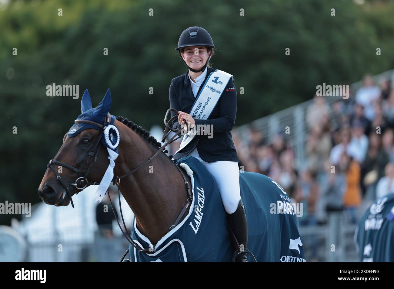 Jeanne Sadran of France during the price giving ceremony of the LGCT ...