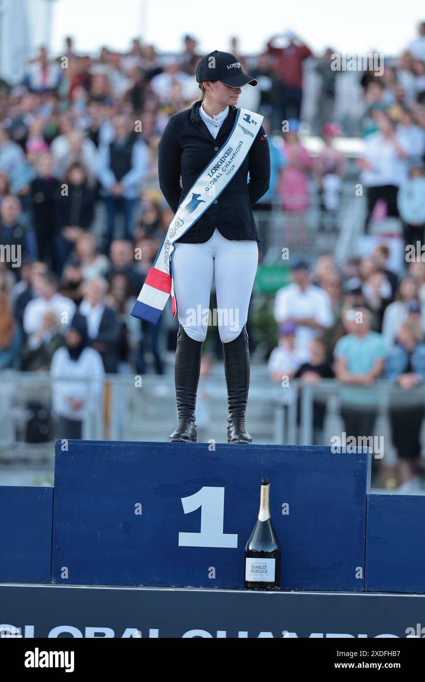 Jeanne Sadran of France during the price giving ceremony of the LGCT ...