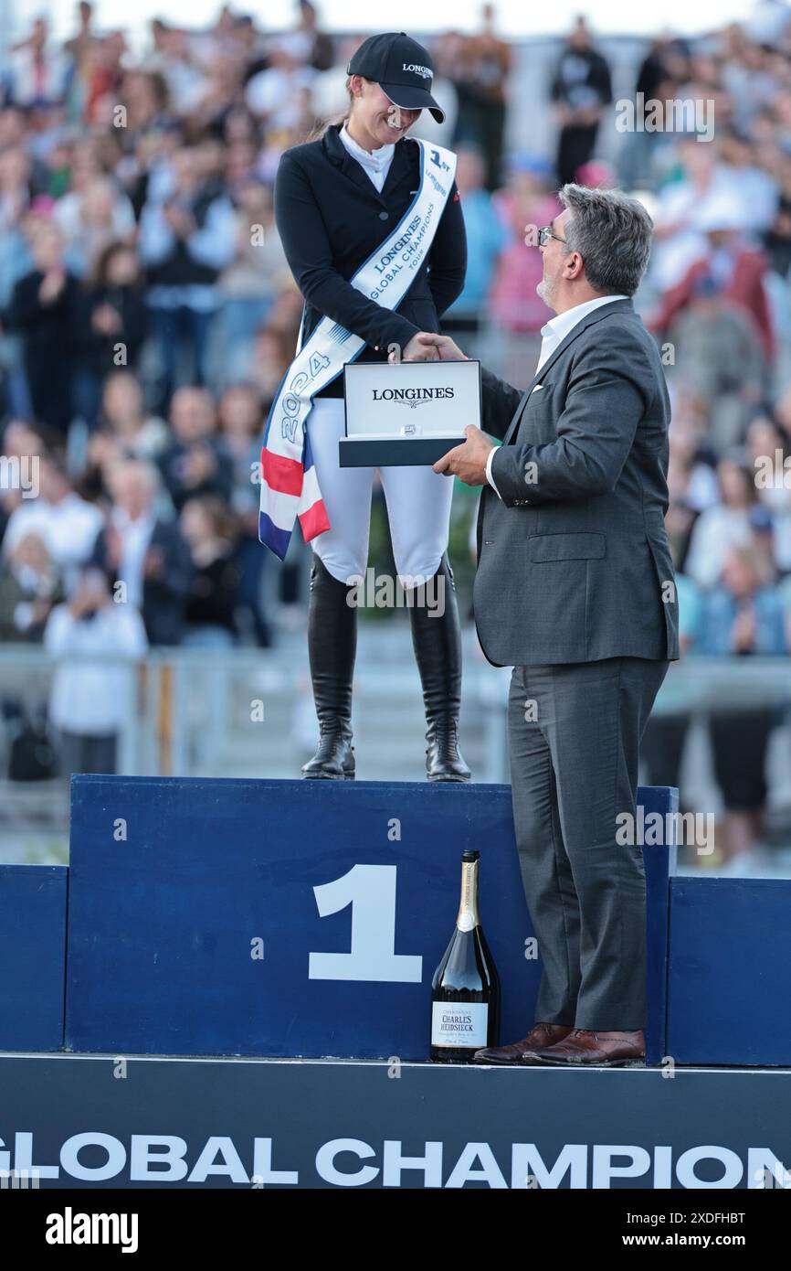 Jeanne Sadran of France during the price giving ceremony of the LGCT ...