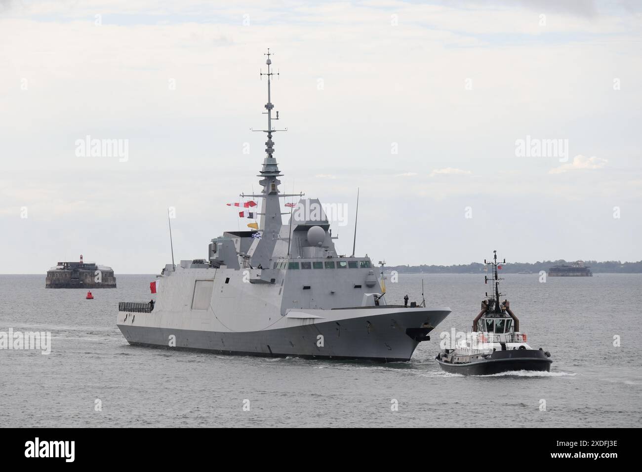 The French naval frigate FS AQUITAINE (D650) approaching the Naval Base ...