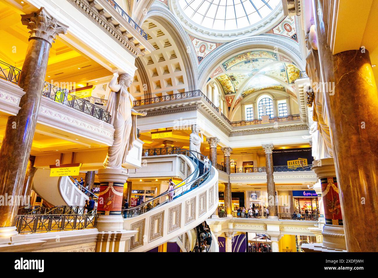 Interior of the Forum Shops Roman themed shopping centre at Caesars ...