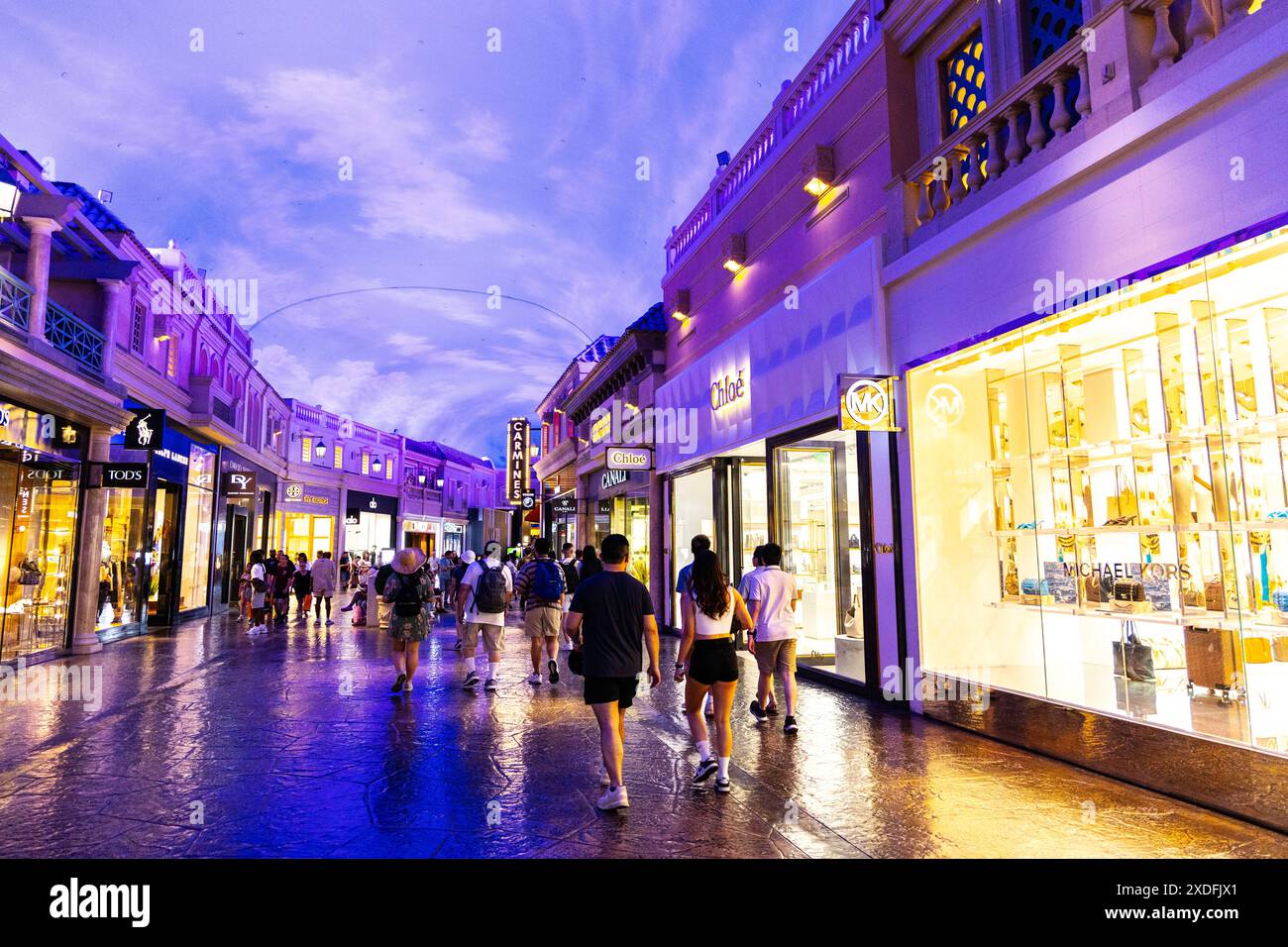 Interior of the Forum Shops Roman themed shopping centre at Caesars ...