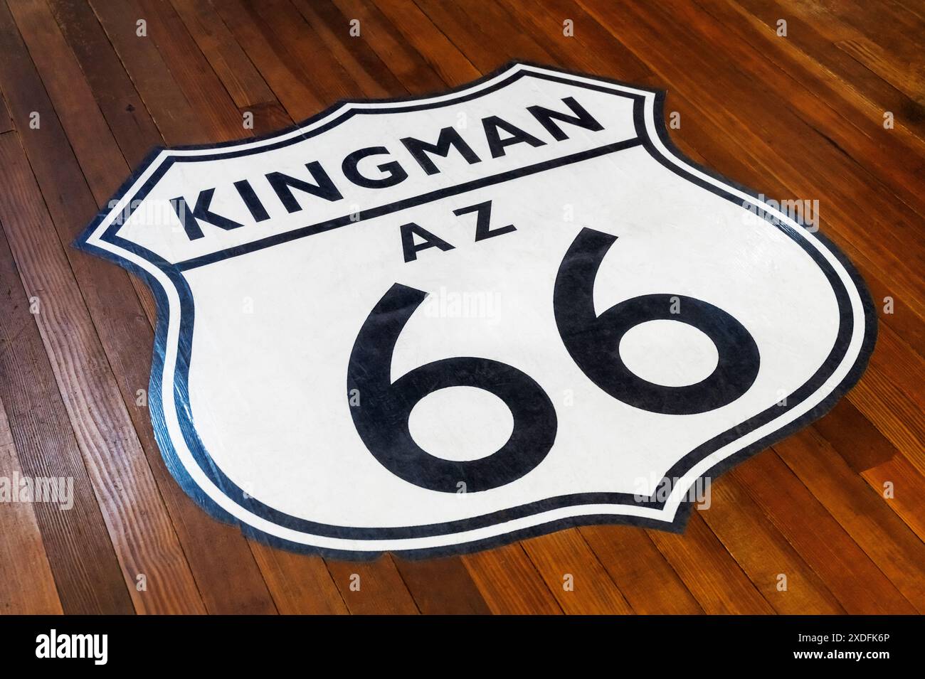 Route 66 signage; logo; Arizona Route 66 Museum; Kingman; Arizona; USA ...