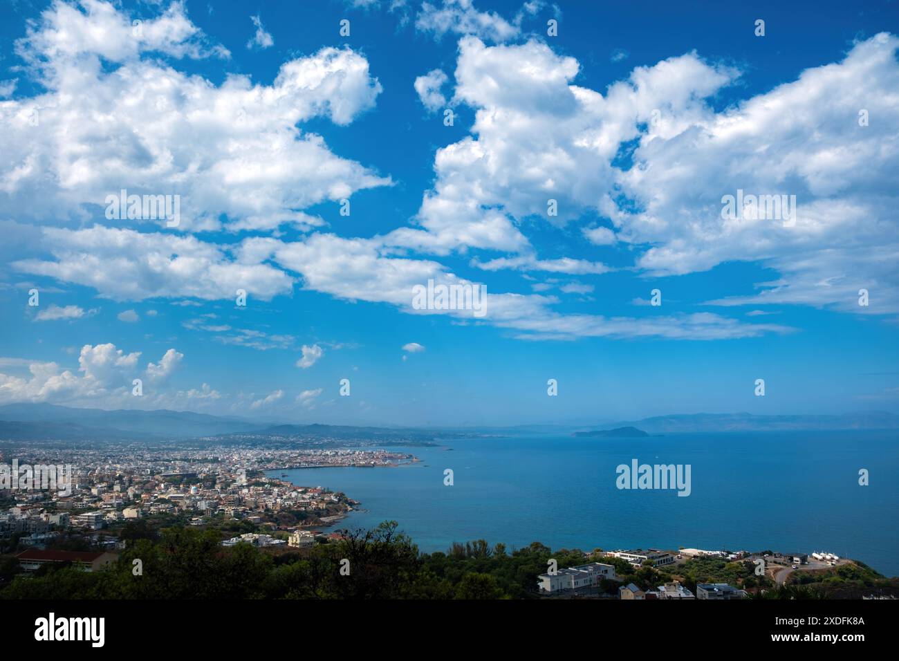 Crete island, panoramic above view of Chania Old Town, Greece ...