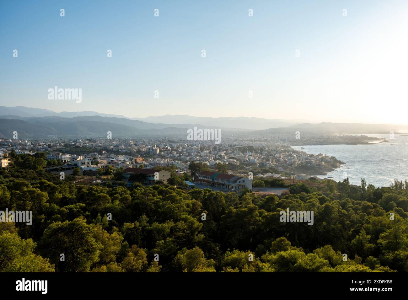 Greece. Crete island, Panoramic view of Chania and Aegean sea from ...