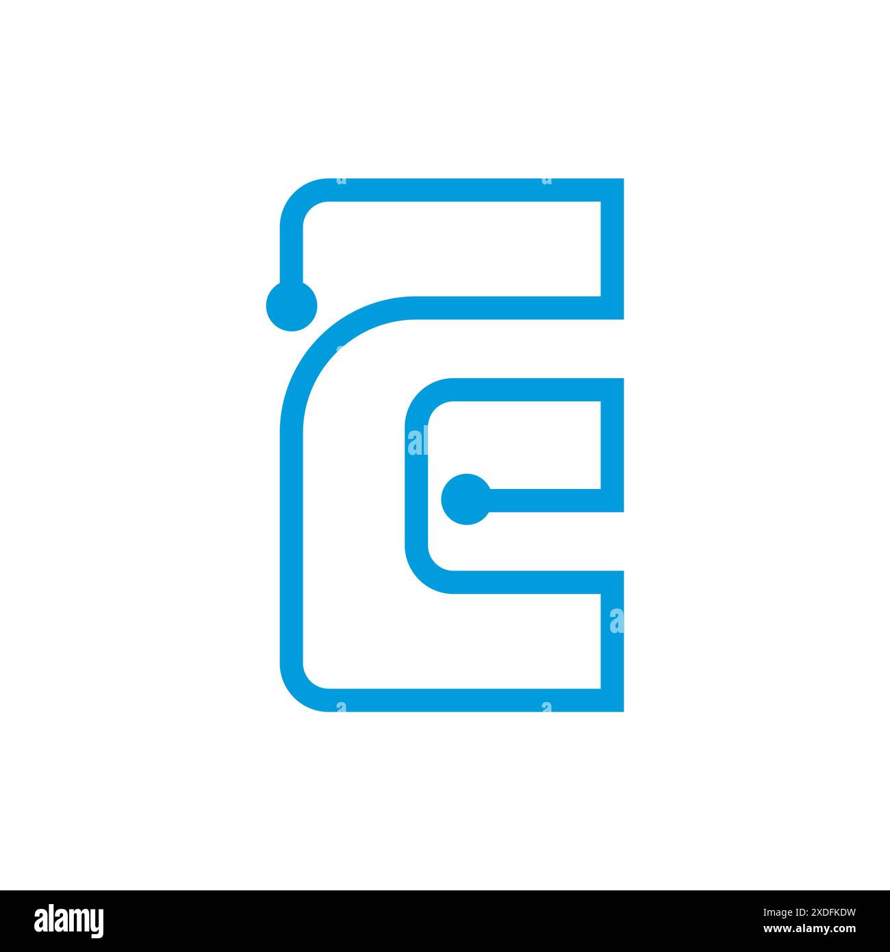 Tech Letter E Logo. Futuristic Vector Logo Template with Blue Gradient ...