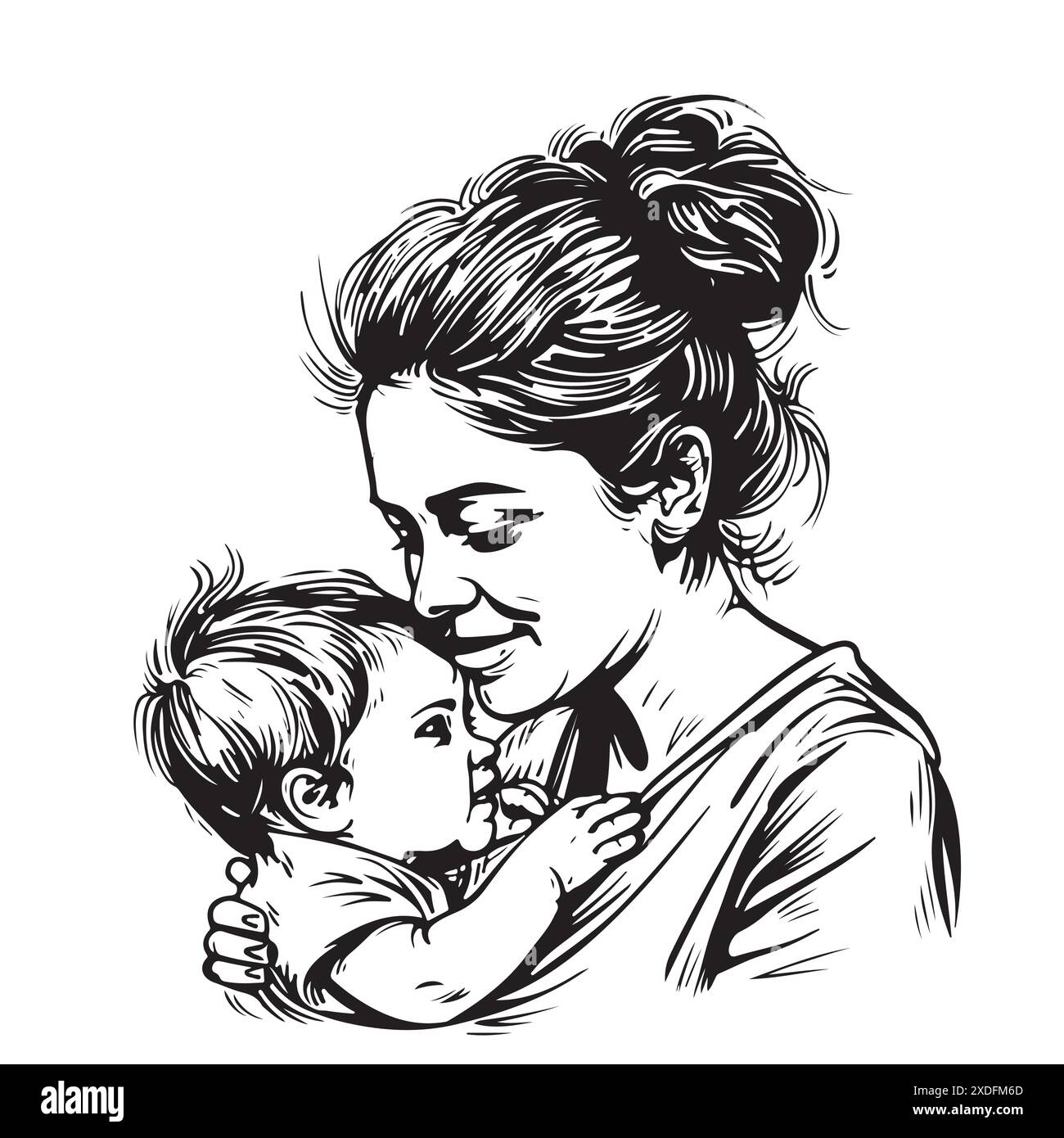 mother and baby stylized vector symbol, mom hugs her child logo template Stock Vector Image ...