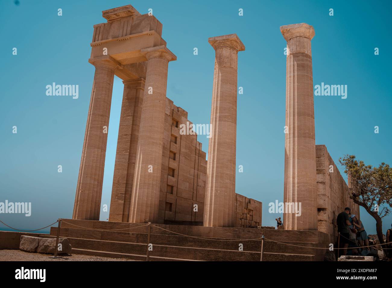 Lindos Acropolis standing tall Stock Photo - Alamy