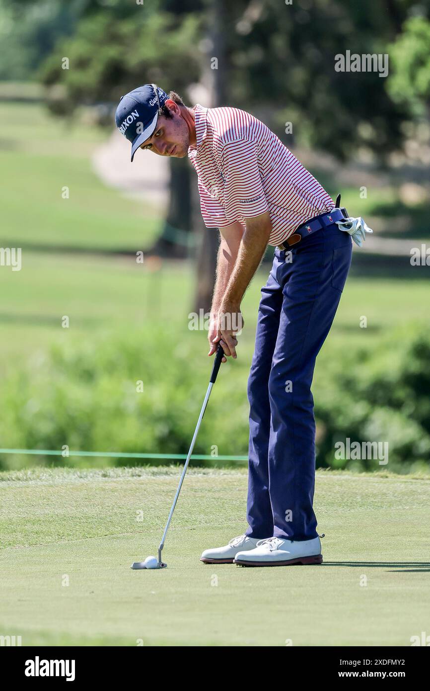 June 22, 2024: Davis Shore readies to putt his ball on the 10th hole ...
