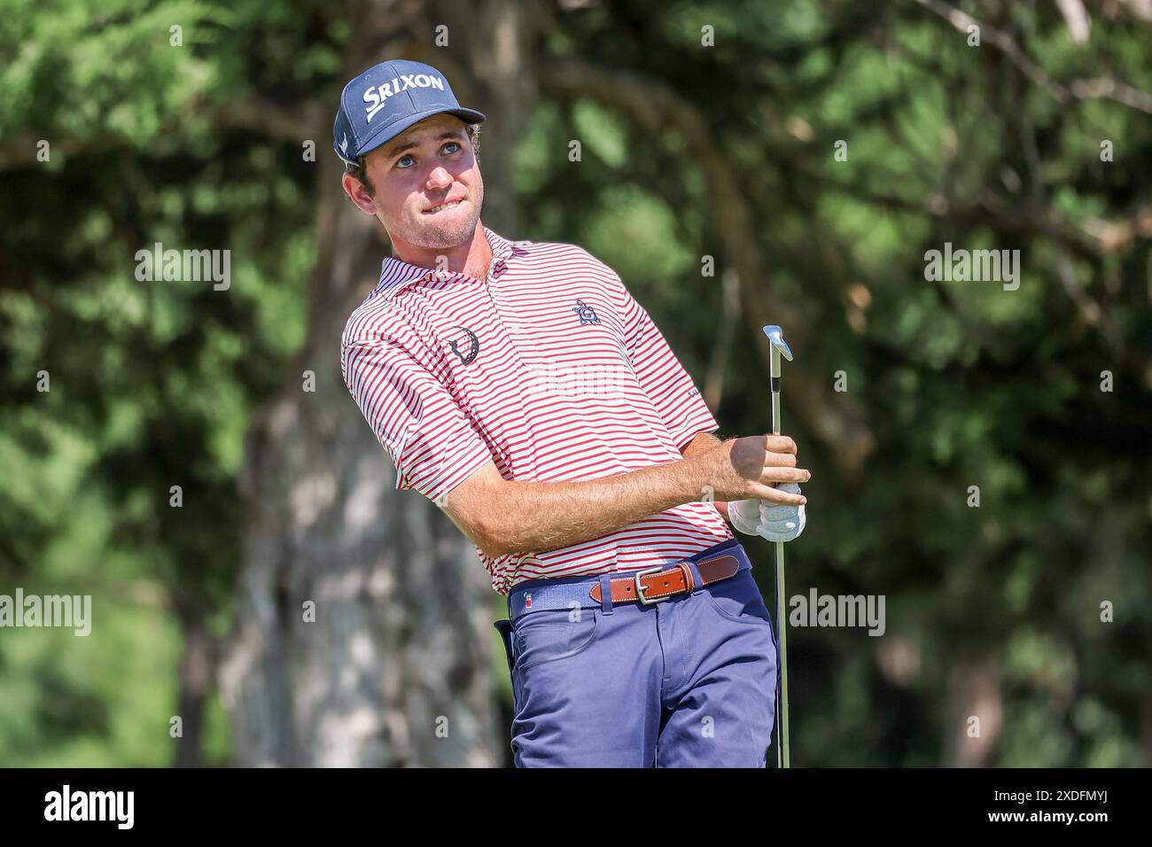June 22, 2024: Davis Shore hits his tee shot on the 11th hole during ...