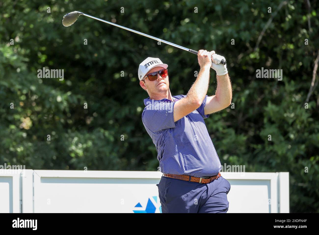 June 22, 2024: Harry Higgs readies for his tee shot on the 12th hole ...