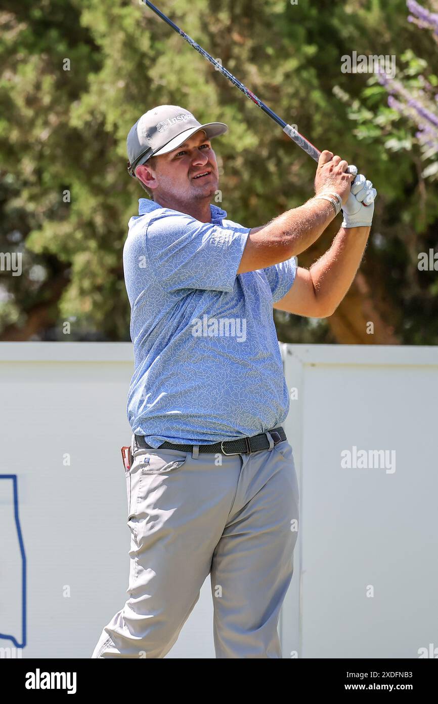 June 22, 2024: Mitchell Meissner hits his tee shot on the 17th hole ...