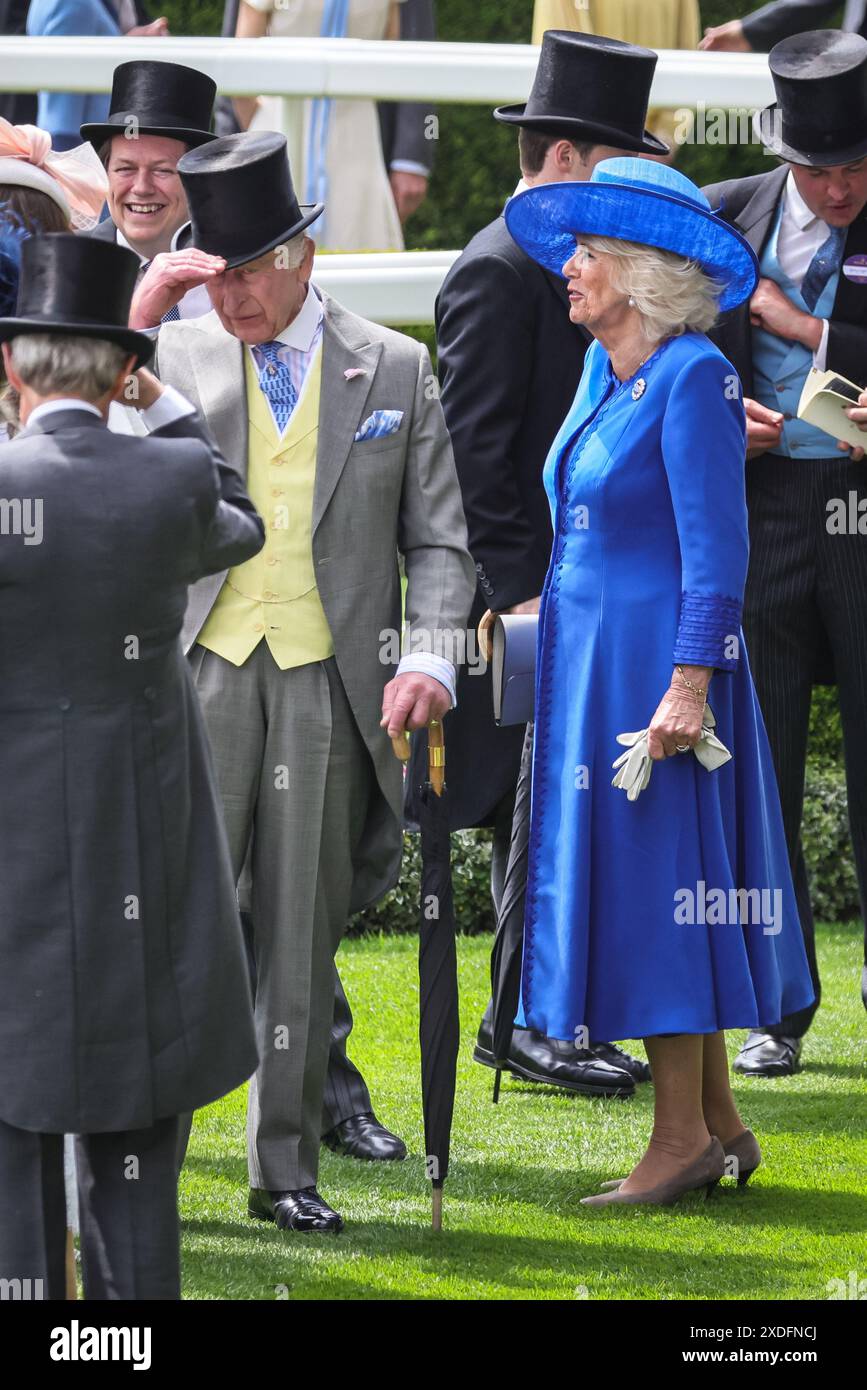 Ascot, Berkshire, UK. 18th June, 2024. King Charles III and Queen ...