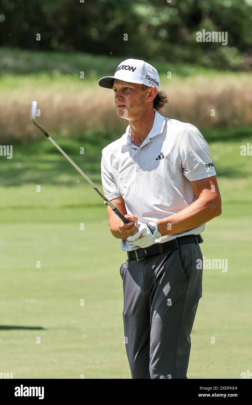 June 22, 2024: Peter Kuest readies to hit an approach shot on the 4th ...