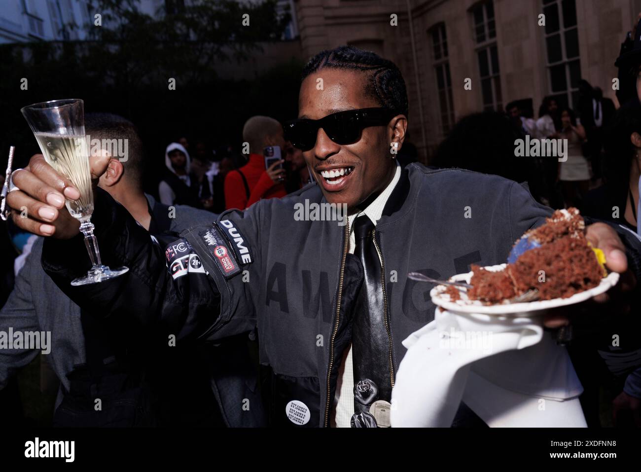 ASAP Rocky celebrates after the American Sabotage Spring Summer 2025 ...