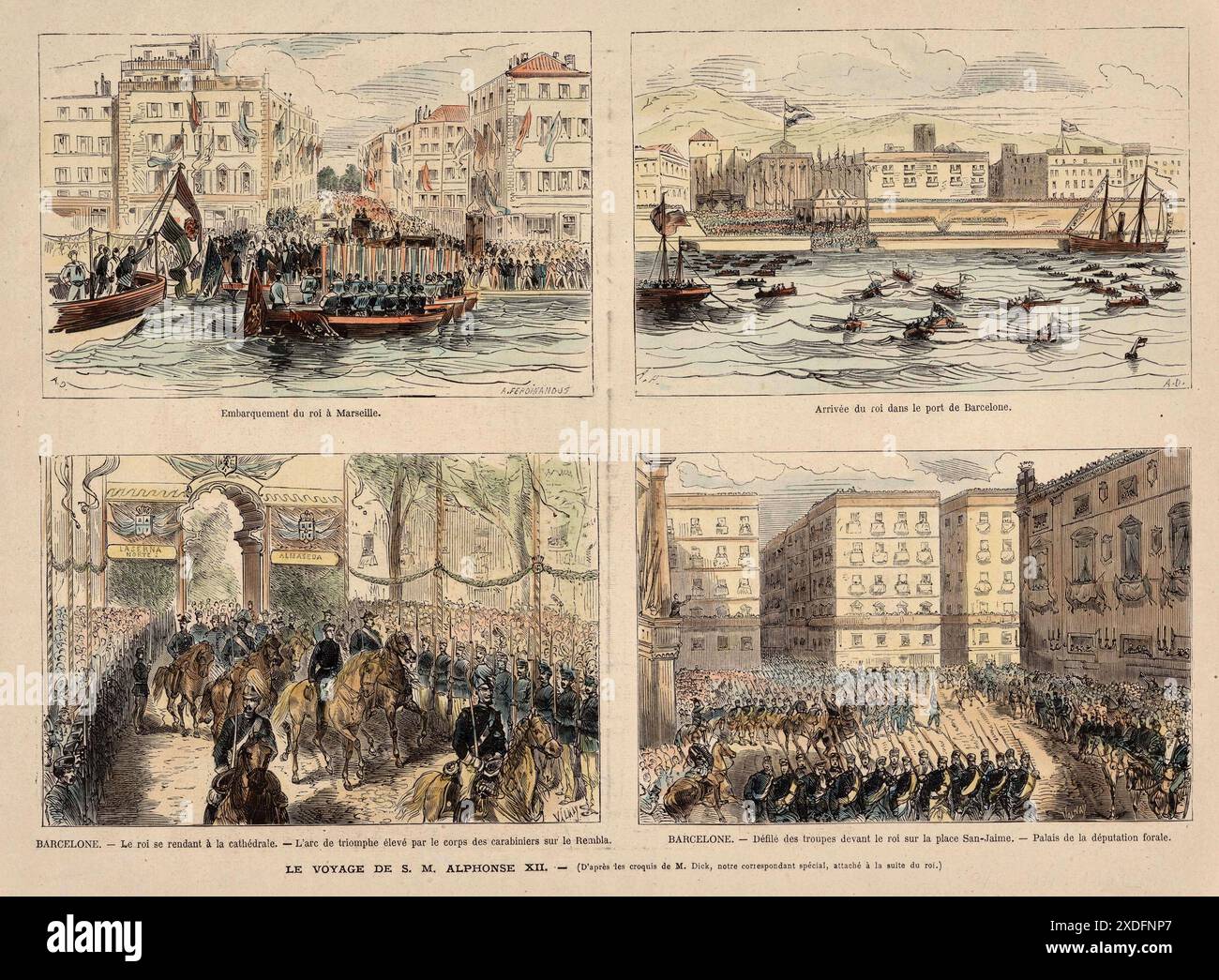 The journey of H.M. Alphonse XII. by M. Dick 1870. Vintage historic ...