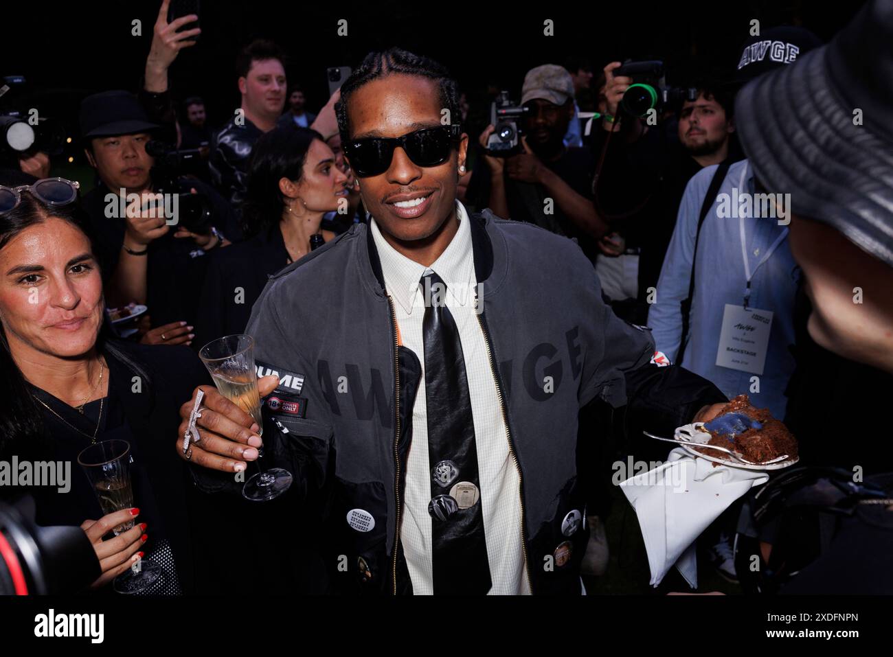 ASAP Rocky celebrates after the American Sabotage Spring Summer 2025 ...