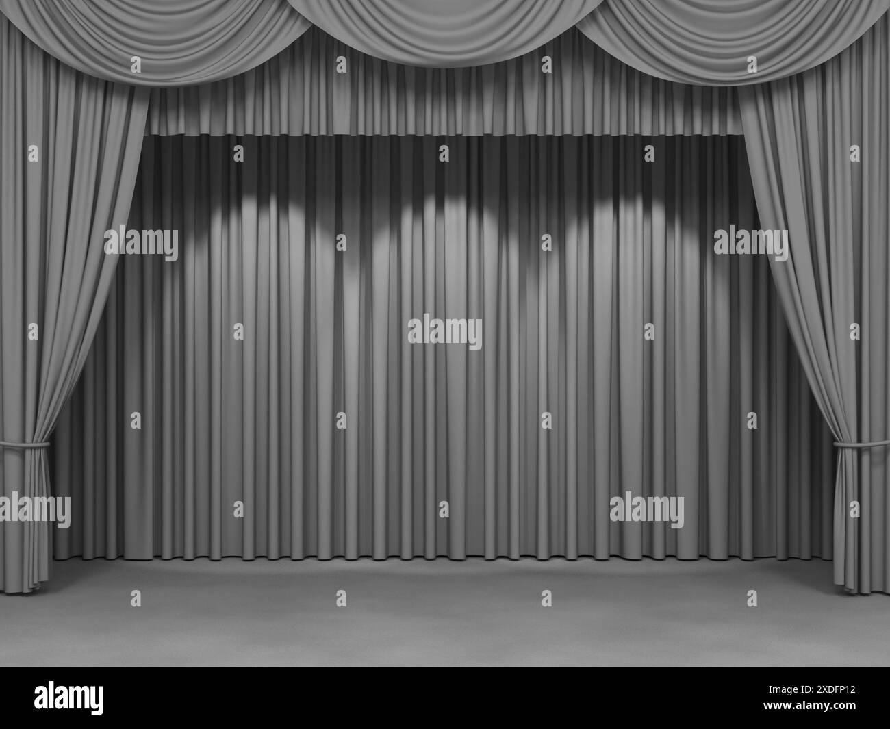 Luxury stage or windows curtains, realistic 3D illustration Stock Photo ...