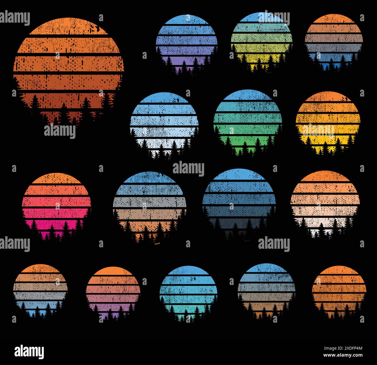 Beach retro vintage sunset summer colors 70s Stock Vector Image & Art ...