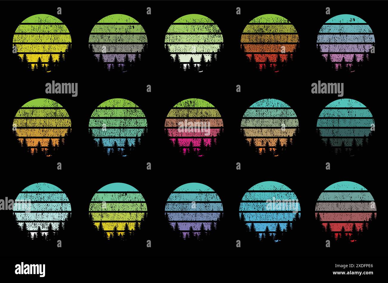 Beach retro vintage sunset summer colors 70s Stock Vector Image & Art ...