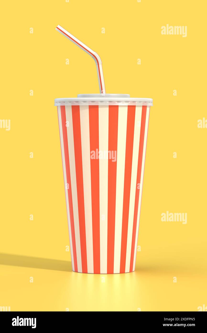 Fast food cola drink cup and drinking straw Stock Photo - Alamy